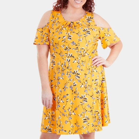 NY Collection | Dresses | Nwt Ny Collection Plus Size 3x Yellow Floral ...